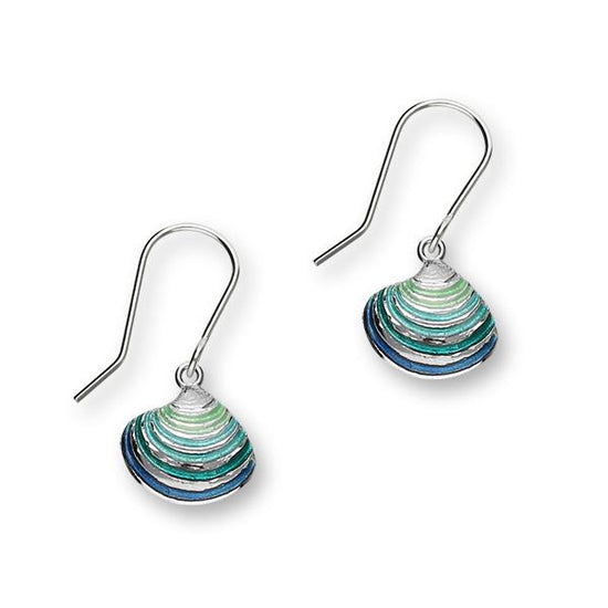 Venus Shell Enamelled Silver Earrings FEE 1 | Fluke Jewellery